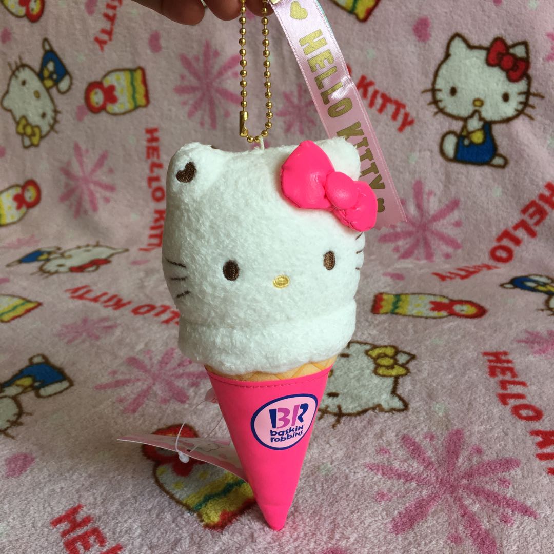 Hello Kitty x Baskin Robbins Ice Cream Plush with Ball Chain, Hobbies ...