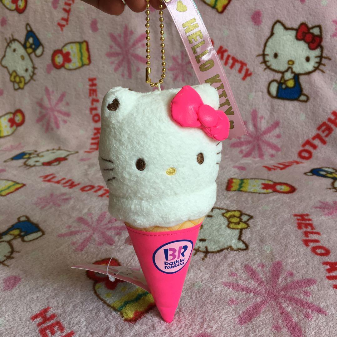 Hello Kitty x Baskin Robbins Ice Cream Plush with Ball Chain, Hobbies ...