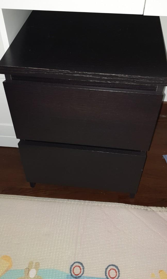 Ikea MALM brown drawer (chest of 2 drawers), Furniture & Home Living ...