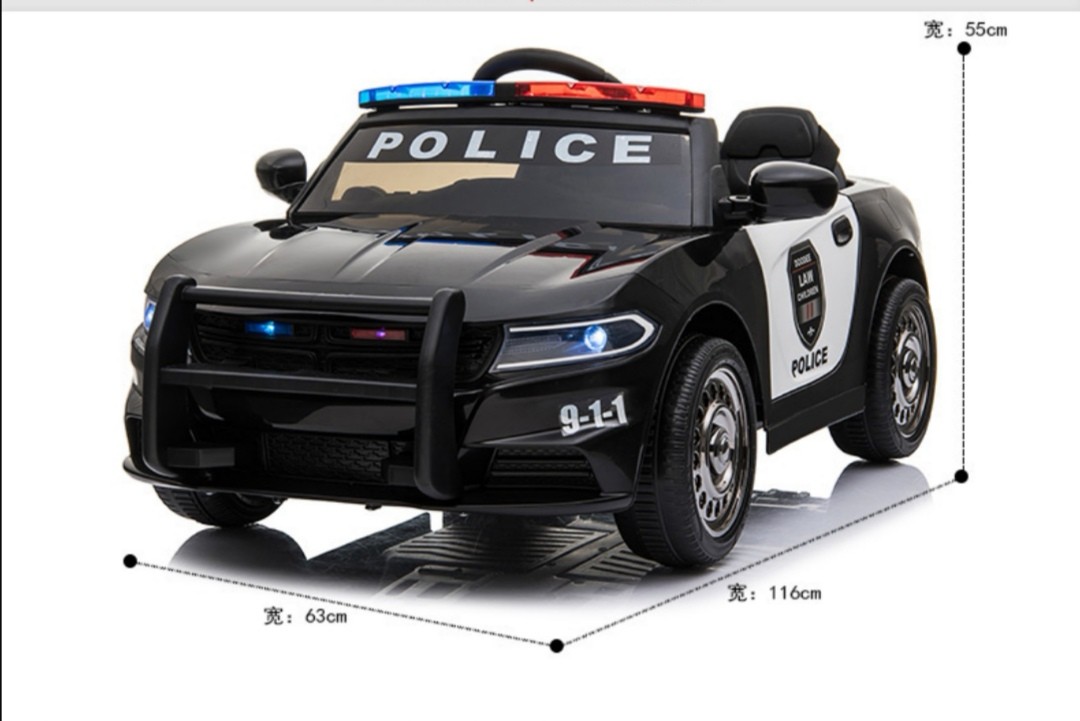 In stock - Police Car Kids Electric Car with Opening Doors in Black ...