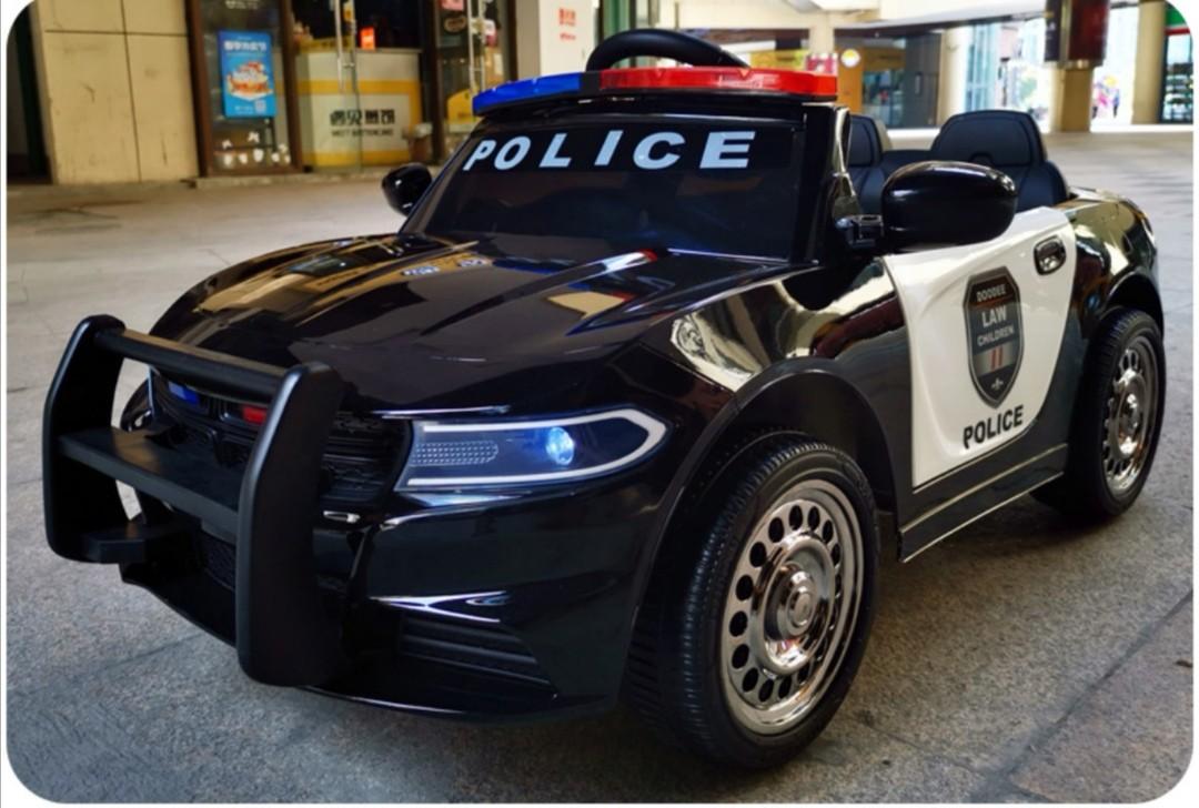 In stock - Police Car Kids Electric Car with Opening Doors in Black ...