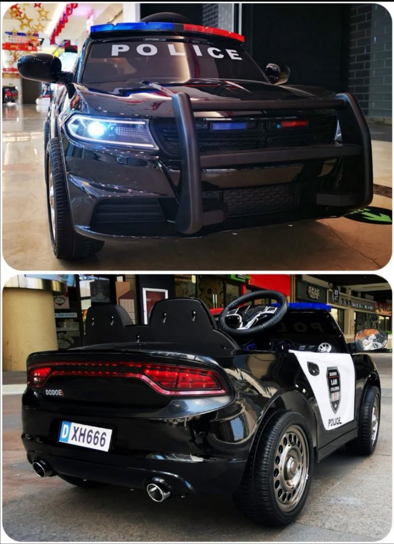 In stock - Police Car Kids Electric Car with Opening Doors in Black ...