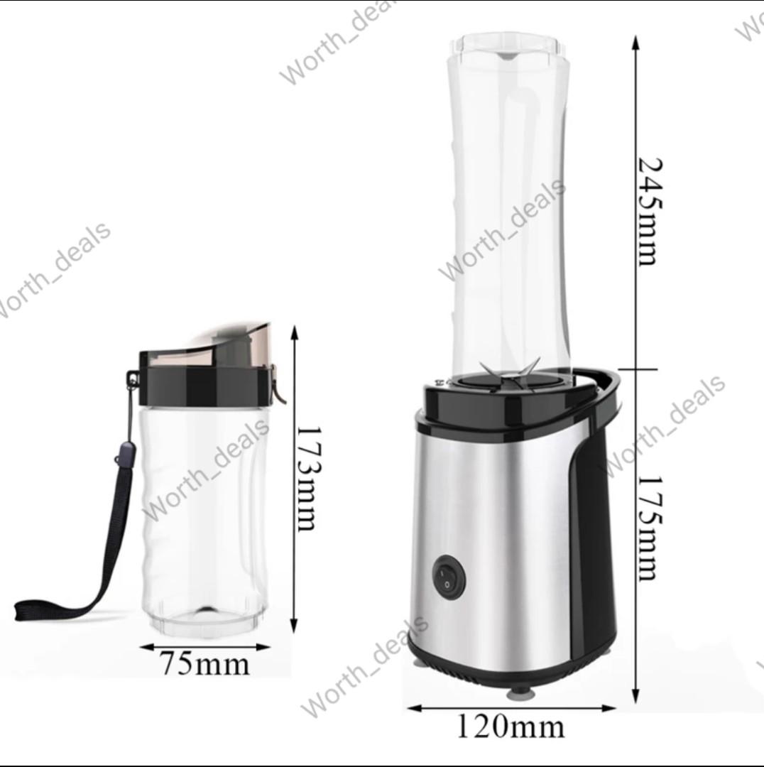 Juice Blenders Two Water Bottles Convenient Portable 4 Blades Multi-function Fruit Juicer ...