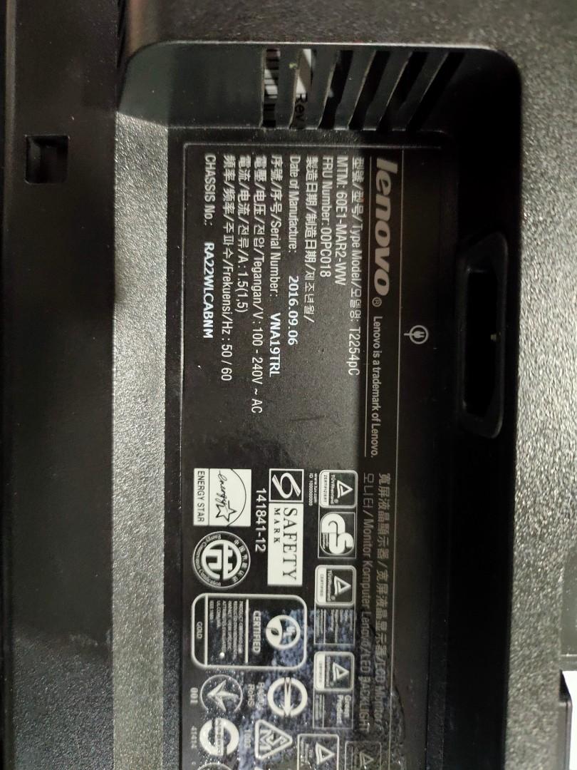Lenovo ThinkVision T2254, Computers & Tech, Parts & Accessories ...