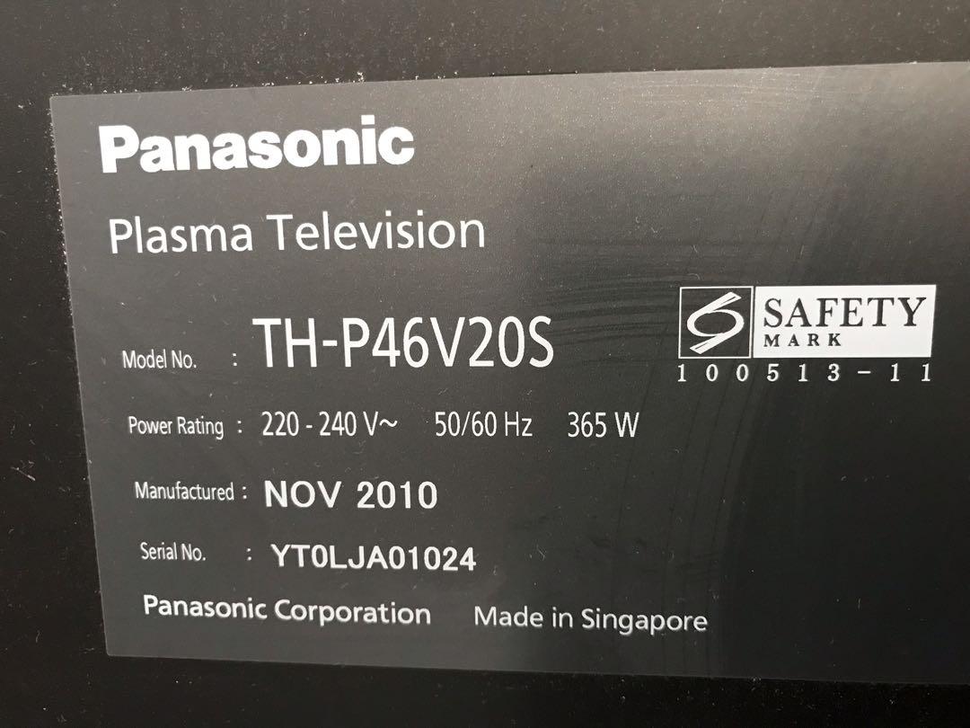 Panasonic 46-in Plasma TV, TV & Home Appliances, TV & Entertainment, TV ...