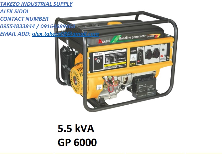 PORTABLE GASOLINE GENERATOR 5.5 kVA GP 6000, Commercial & Industrial ...