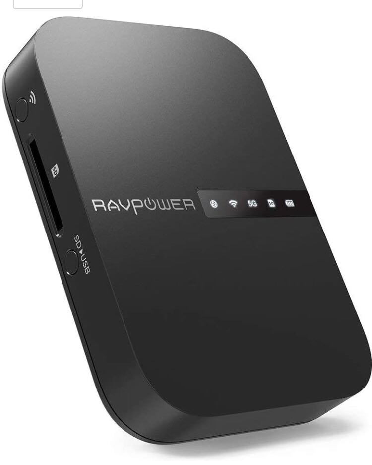 RAVPower FileHub, Travel Router AC750, Wireless SD Card Reader, Connect ...
