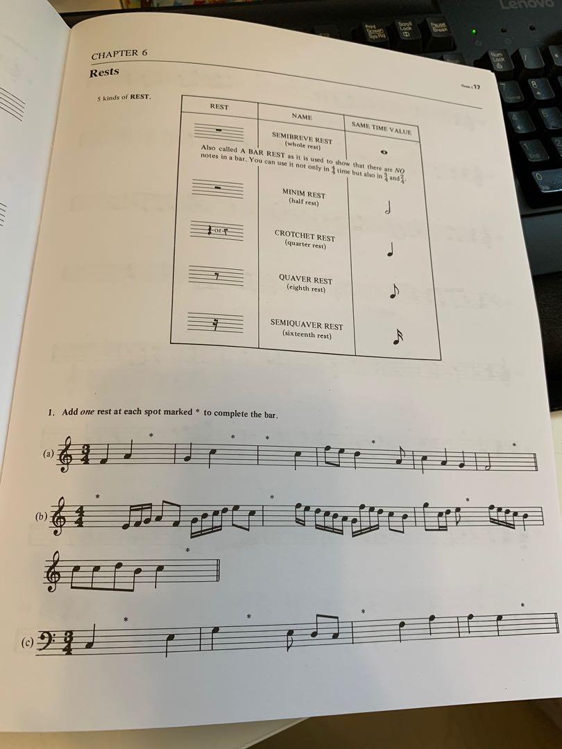 Theory of Music Grade 1 workbook with more exercise, 興趣及遊戲, 書本 & 文具, 書本 ...