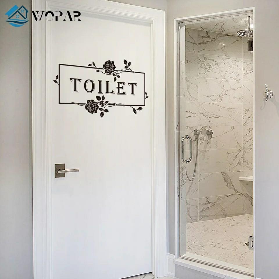 Toilet Door Sticker Sign Waterproof Wall Sticker Bathroom, Furniture ...