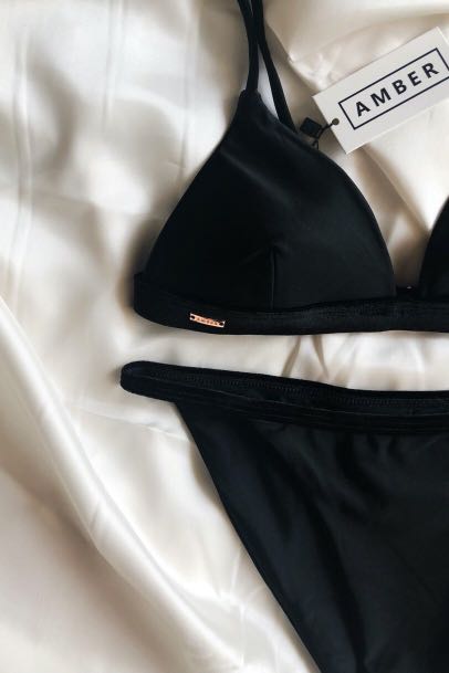 Amber Swim - Dylan Top Black (Bikini), Women's Fashion, Swimwear ...