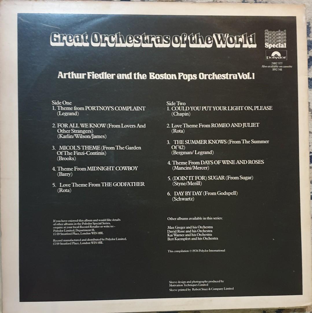 Arthur Fiedler And The Boston Pops Orchestra Great Orchestras Of The World - Arthur Fiedler And ...