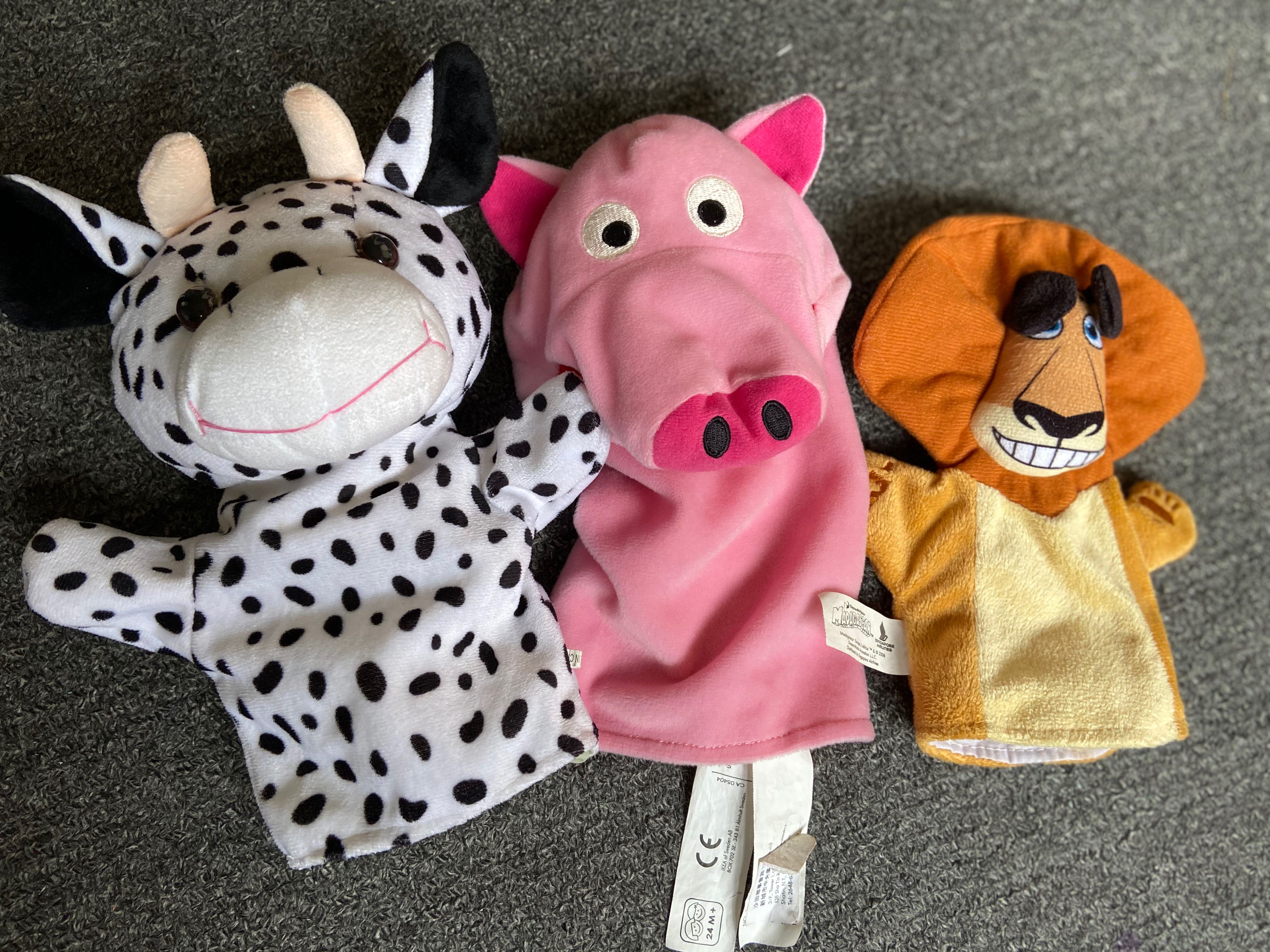 Assorted animals soft puppets Madagascar Alex, Babies & Kids, Bathing ...