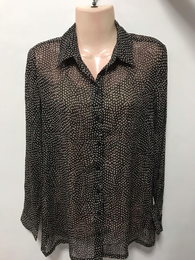 Black See Through Polo, Women's Fashion, Tops, Others Tops on Carousell