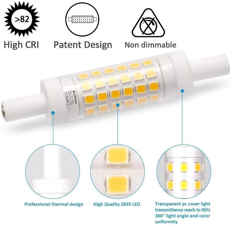 PHKVH R7S LED Bulb 78mm 5W Double End Linear Reflector Lamp, Furniture ...