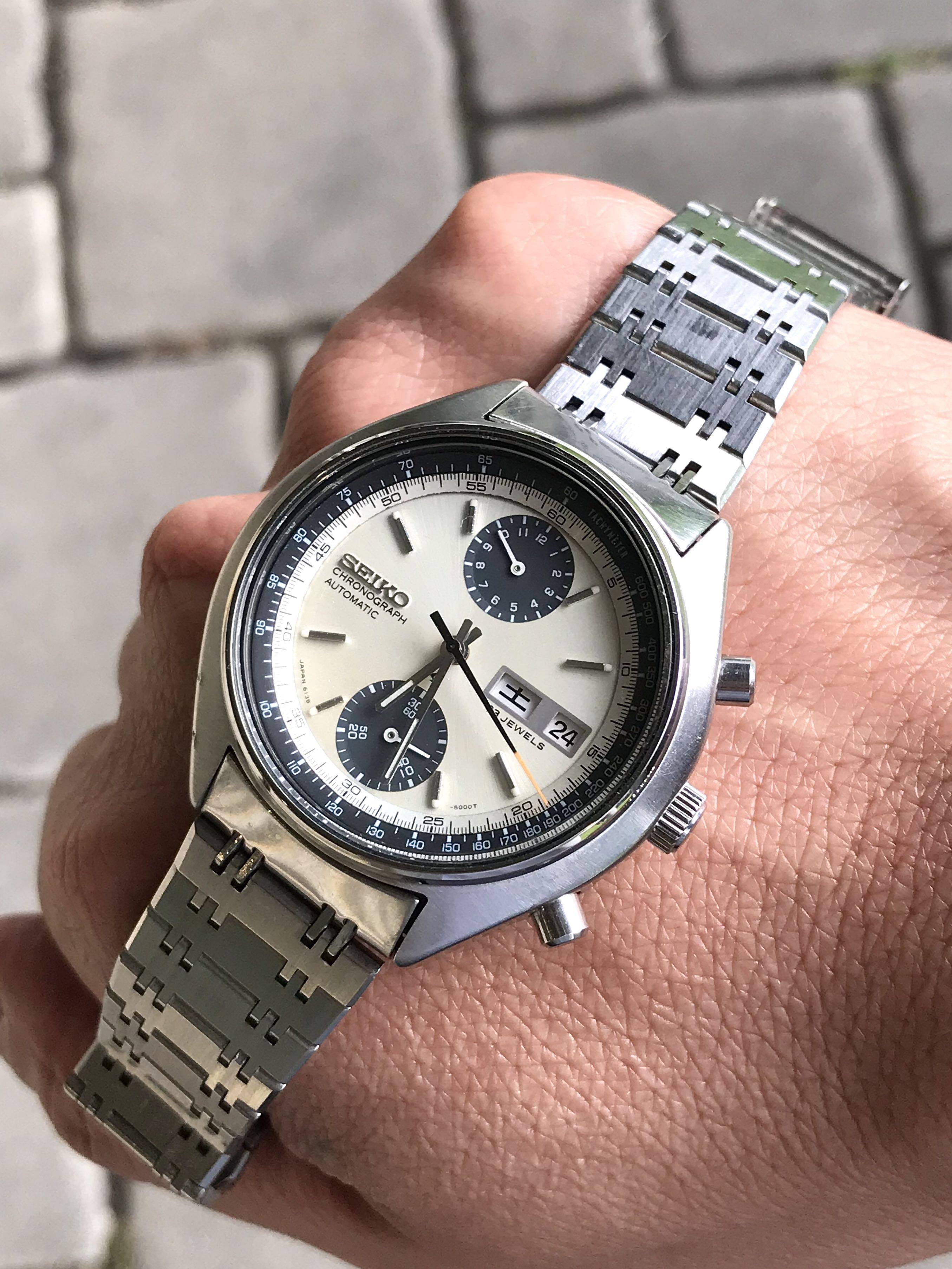 Seiko 6138-8000 baby panda jdm model 23 jewel (not 6139/7016/7018/Omega ...