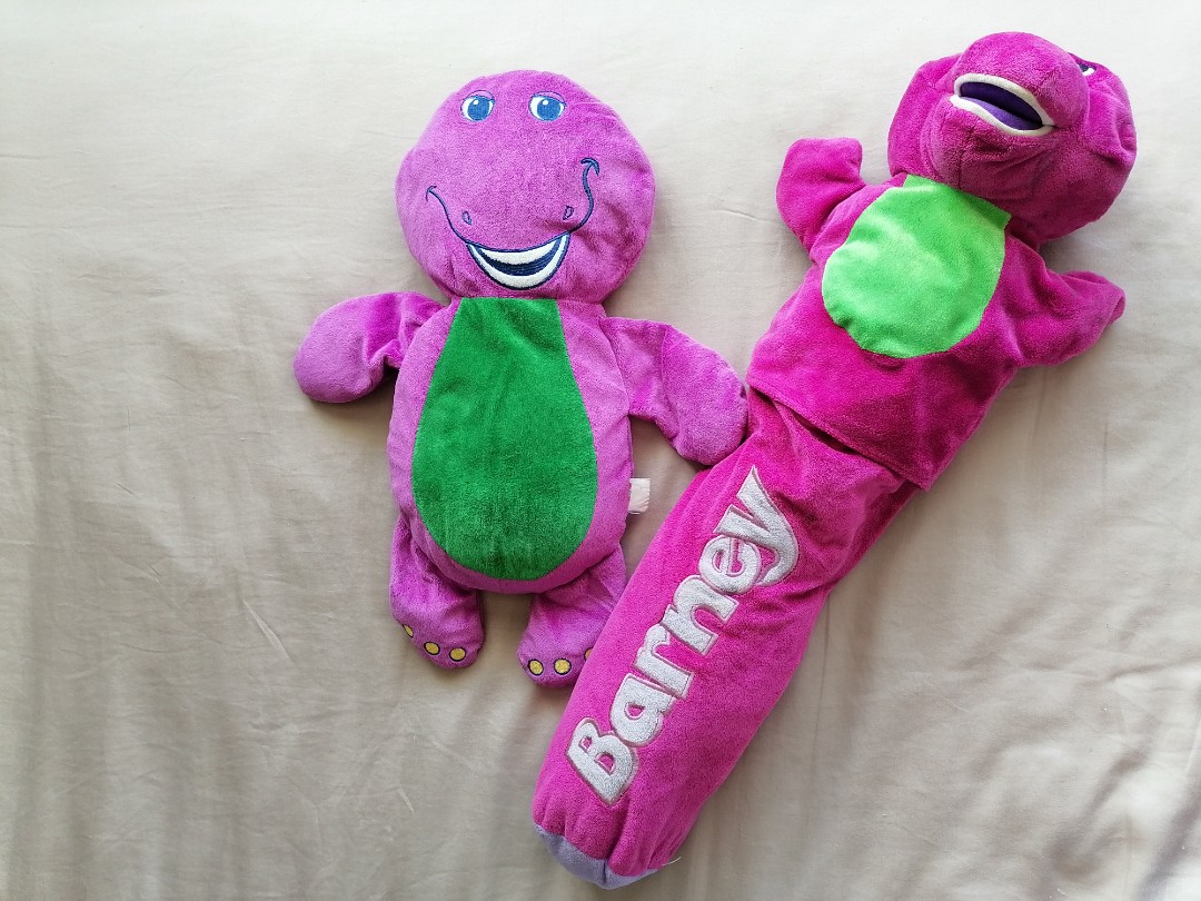 Set of Barney Pillow, Bolster & Hand Puppet, Hobbies & Toys, Toys ...