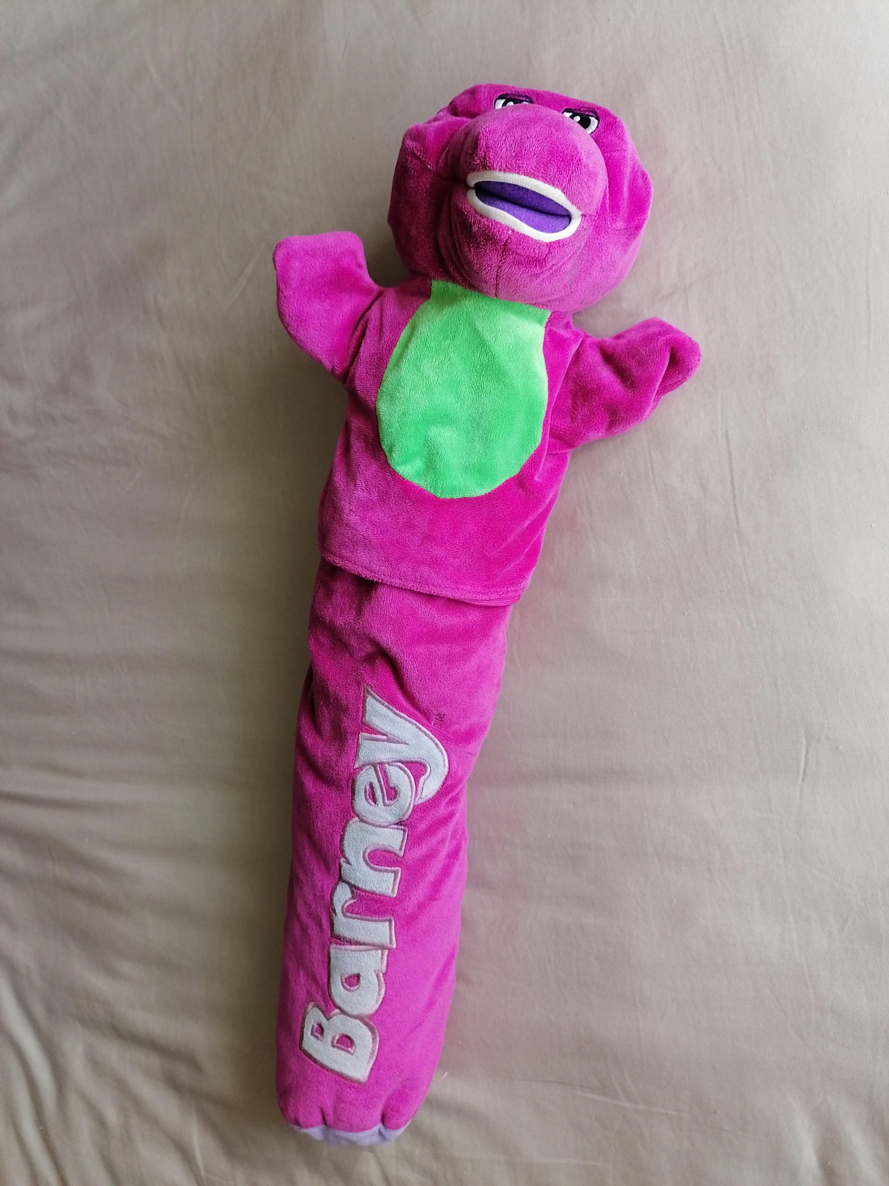 Set of Barney Pillow, Bolster & Hand Puppet, Hobbies & Toys, Toys ...