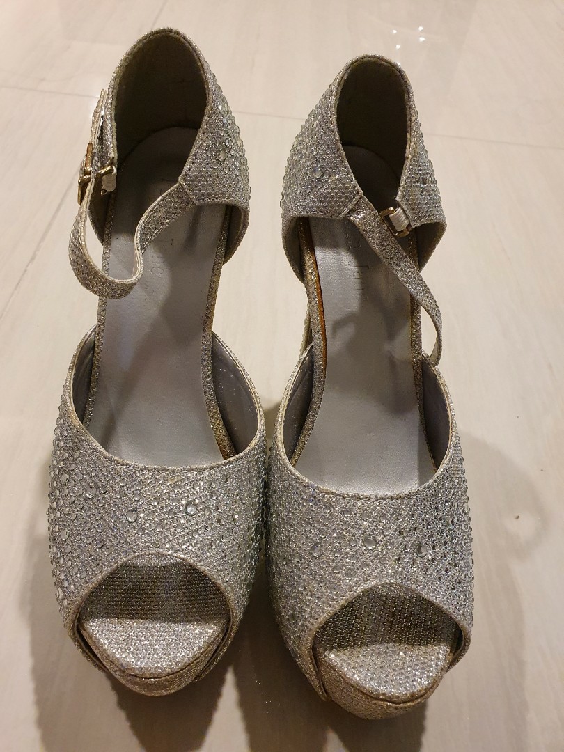Silver bling 5 inch platform heels, Women's Fashion, Footwear, Heels on ...