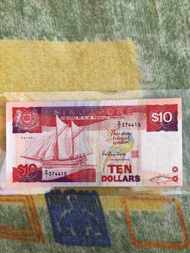 Singapore 10 dollars note ship series UNIQUE NUMBER (Z/1), Vintage ...