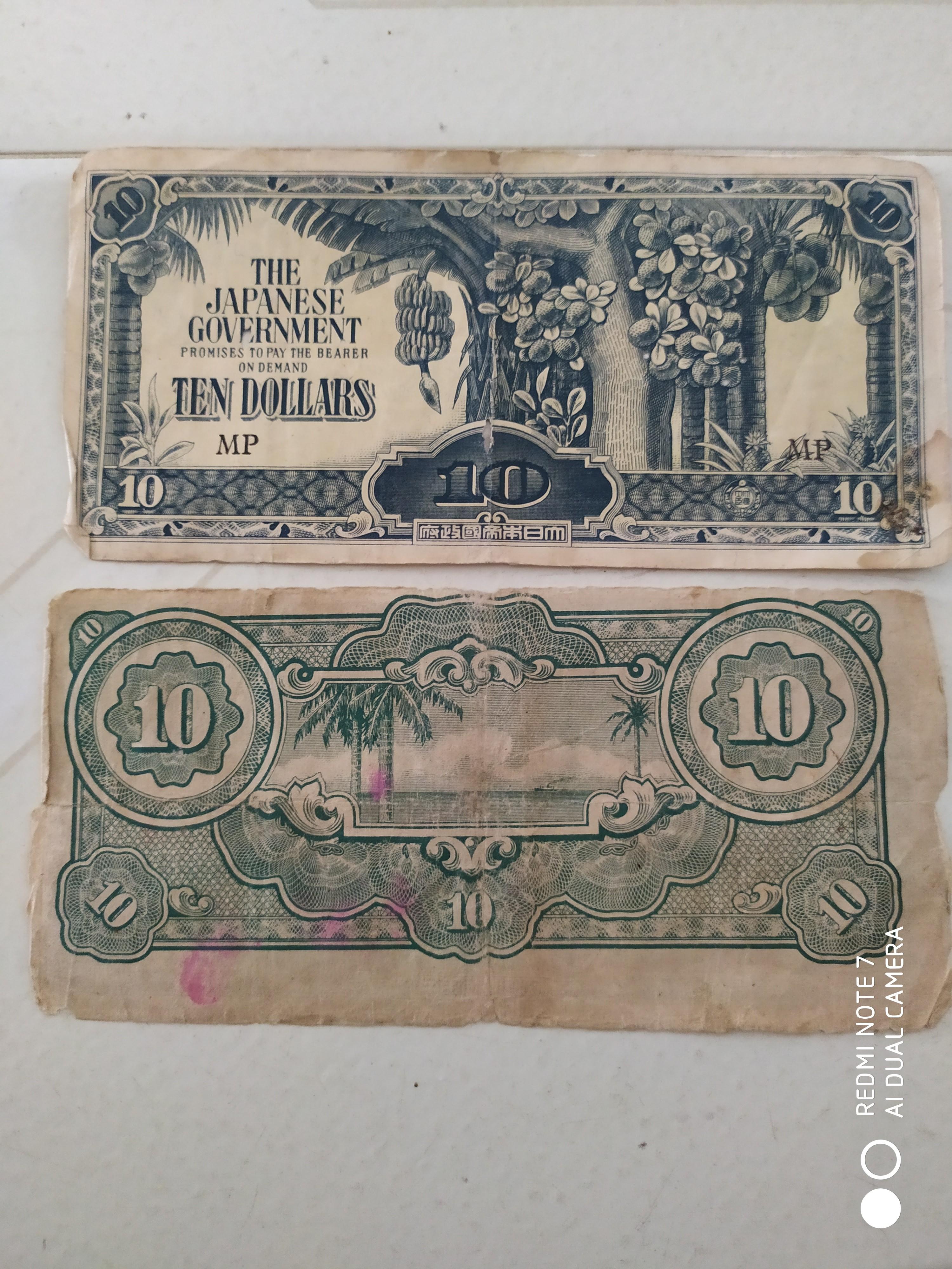 Singapore Japanese Occupation Period Banana Notes, Hobbies & Toys ...