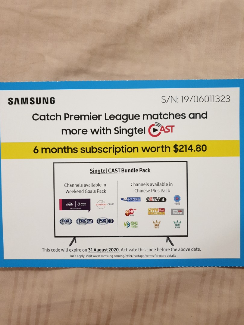 Singtel cast app smart tv, Entertainment, Gift Cards & Vouchers on ...