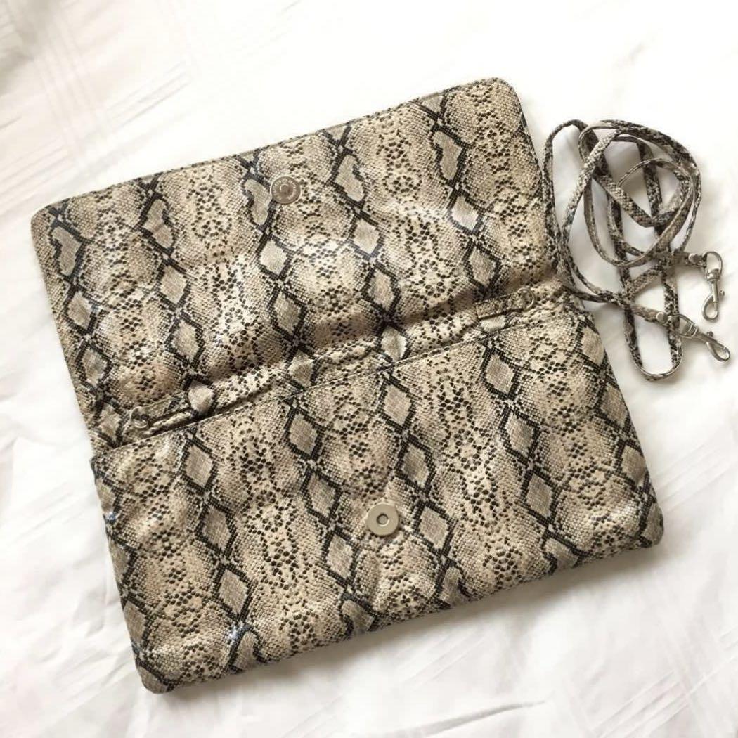 Sportsgirl Faux Snake skin clutch and sling, Women's Fashion, Bags ...