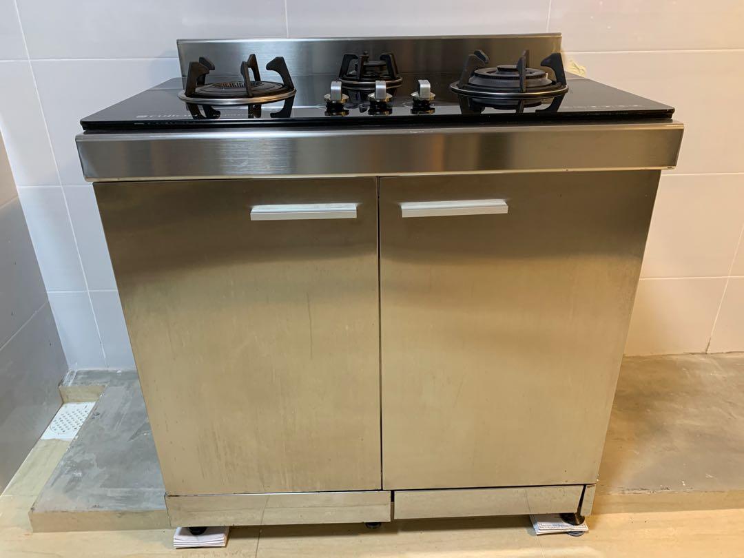 Stainless Steel Kitchen Stove Cabinet, Furniture & Home Living ...