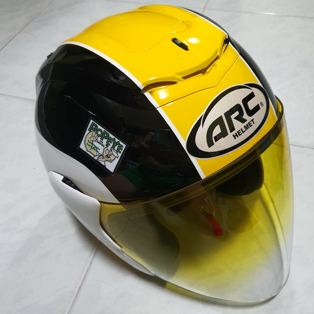 ARC AR1 TAIRA HELMET YELLOW COLOUR, Motorcycles, Motorcycle Accessories ...