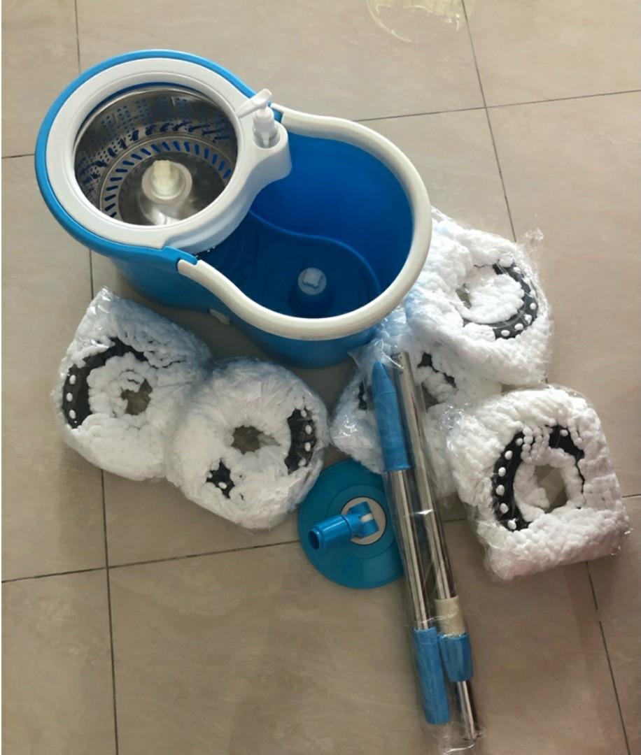 FREE 5 MOP clothes! Mop Bucket Cleaning Set, Furniture & Home Living ...