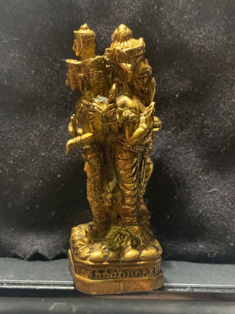 Hindu mini Gods amulet statue figurine Phra Trimurti & Lord Ganesha ...
