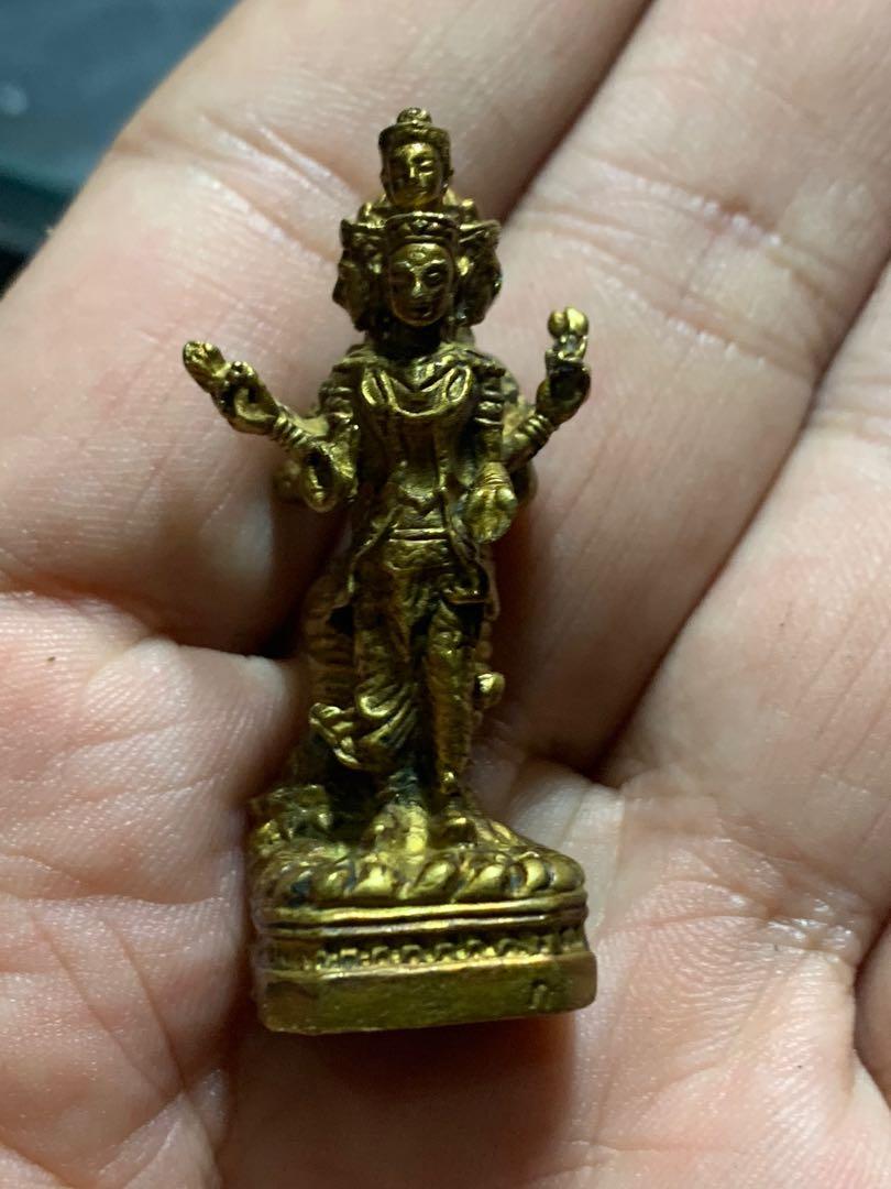 Hindu mini Gods amulet statue figurine Phra Trimurti & Lord Ganesha ...