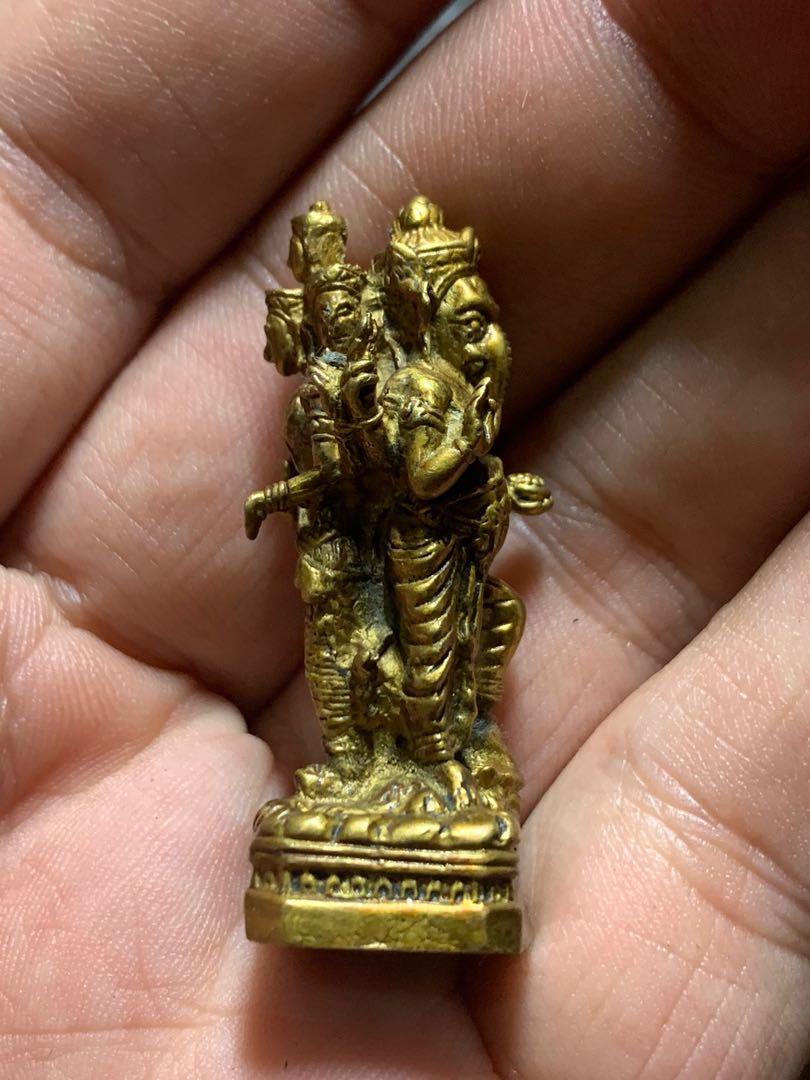 Hindu mini Gods amulet statue figurine Phra Trimurti & Lord Ganesha ...