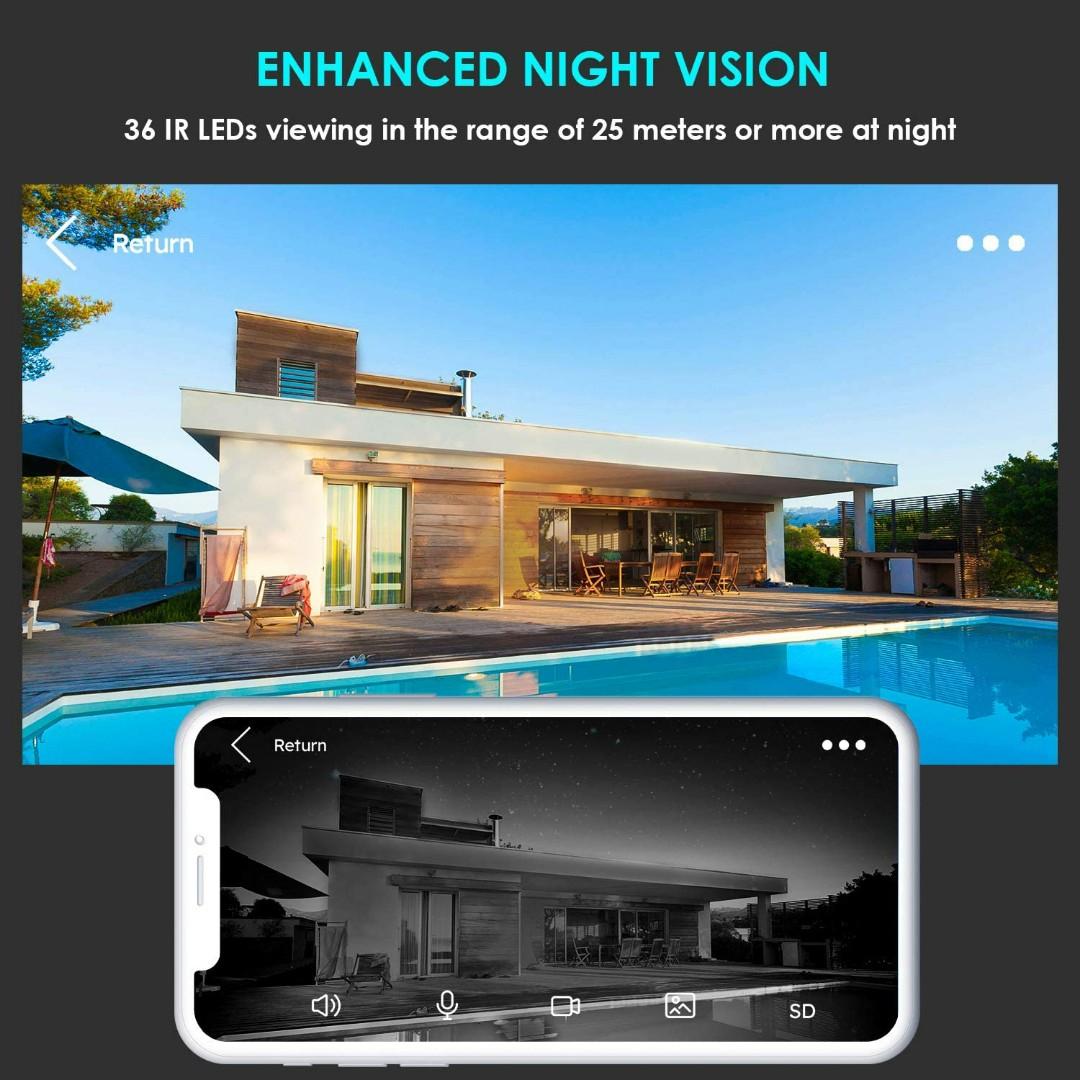 IG62 ieGeek 2MP Security Outdoor Camera 1080P Waterproof Home Security ...