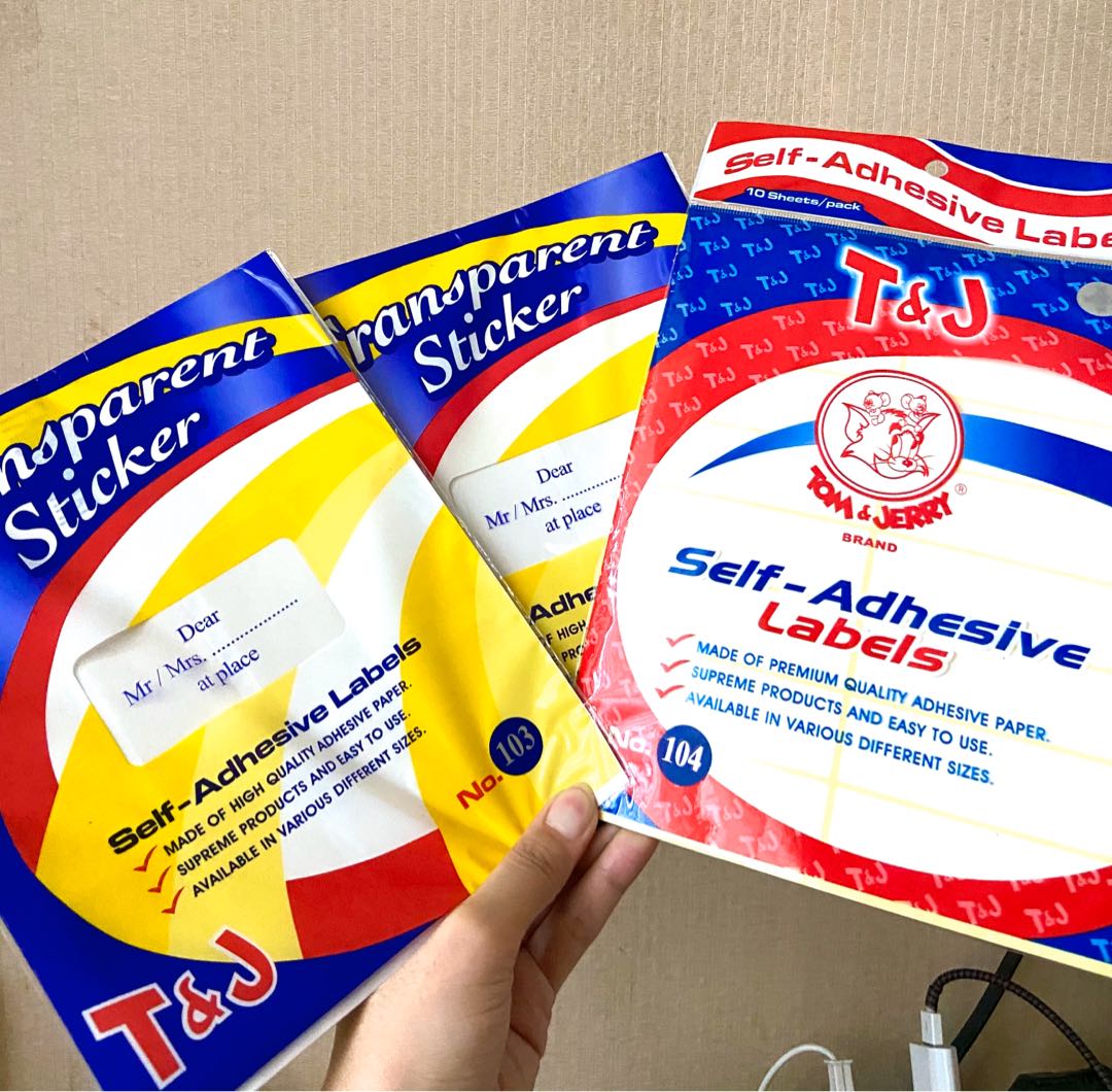 Label Tom & Jerry never been used, Buku & Alat Tulis, Alat Tulis di Carousell