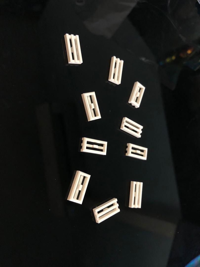 Lego white tile, modified 1 x 2 grille with bottom groove / lip ( 10 ...