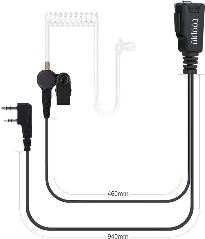 Lot 2 x Coodio Surveillance Earpiece Security Headset Bodyguard FBI ...