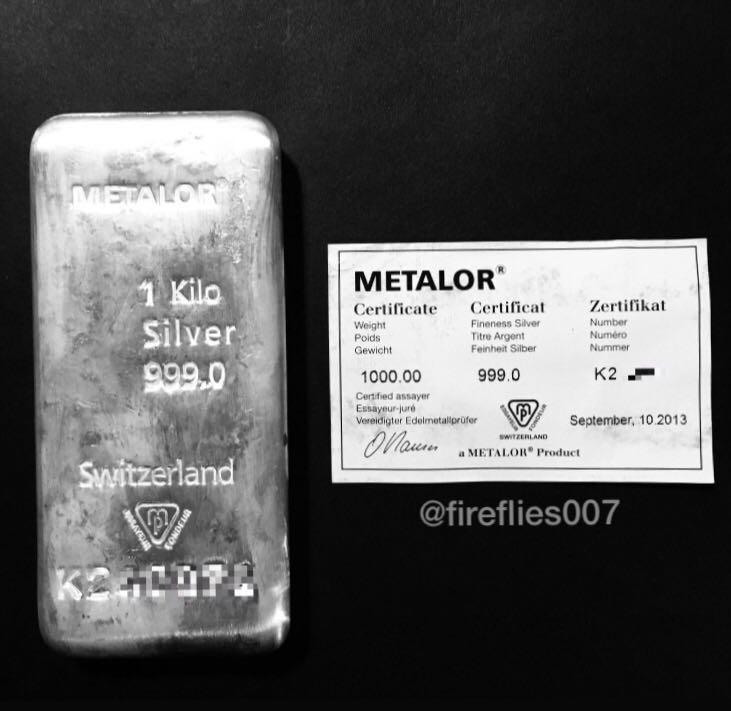 Metalor Silver Bar - 1 kg, Hobbies & Toys, Memorabilia & Collectibles ...