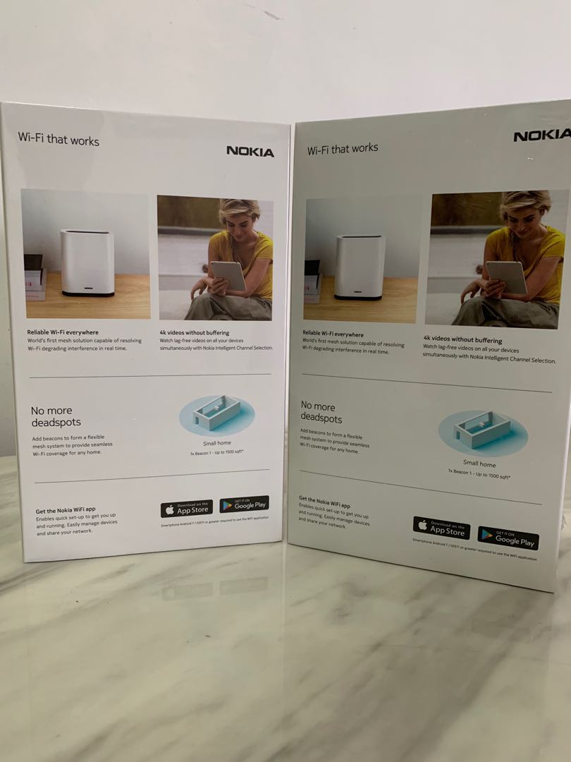Nokia WiFi Beacon 1 Mesh Routers - Set of 2, Computers & Tech, Parts ...