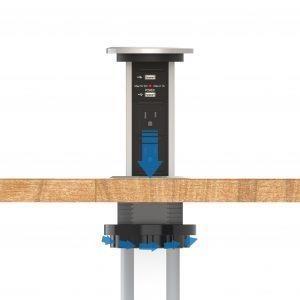 V3C: Concealed Motorised Auto Electric Pull Pop Up Table Power Point ...