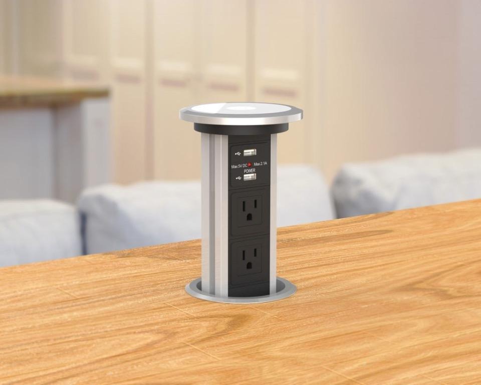V3C: Concealed Motorised Auto Electric Pull Pop Up Table Power Point ...