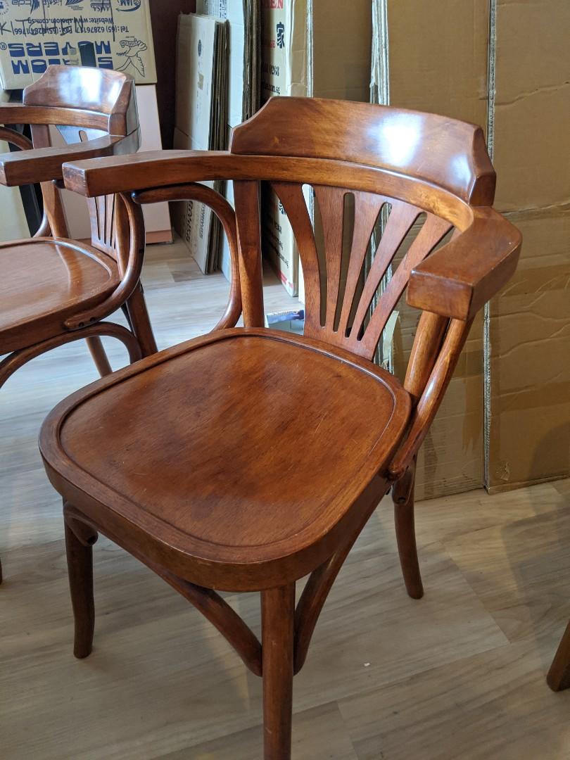 2 Wooden Chairs with Arm Rests, Furniture & Home Living, Furniture ...