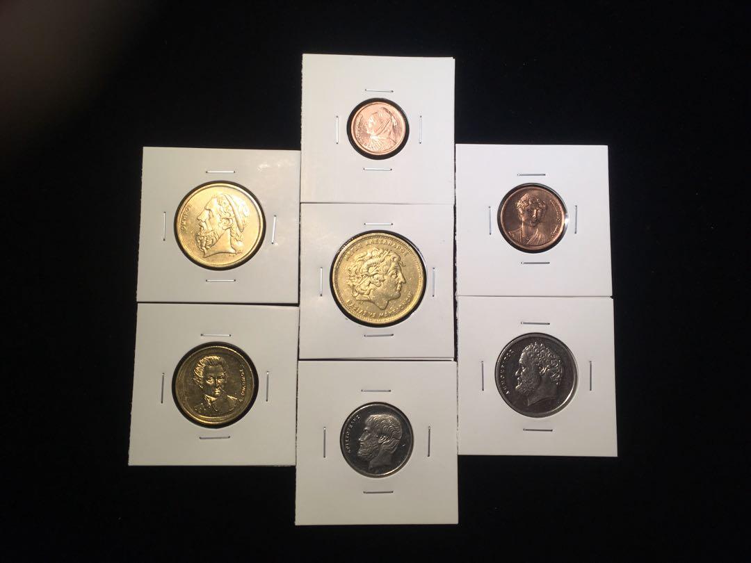 1990 Greece Coin set (7 Greek Coins 1 Drachma to 100 Drachmai), Hobbies ...