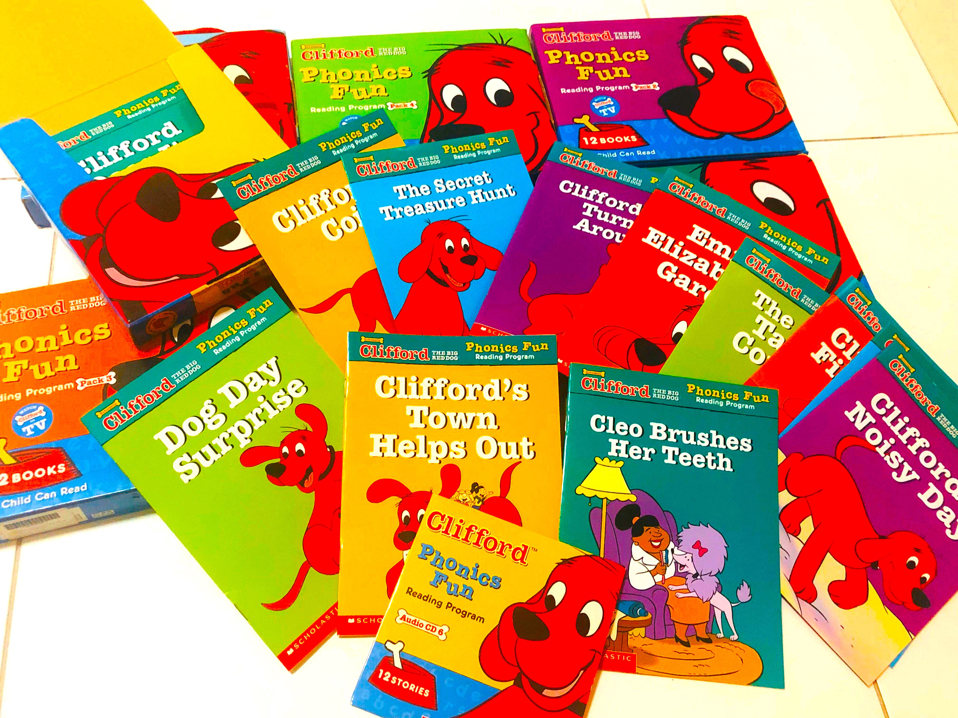 Clifford Phonics Fun reading program kids books (6boxes) with 6cd’s ...