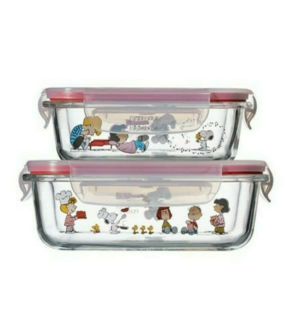 Corelle Snoopy glass storage containers, Furniture & Home Living ...