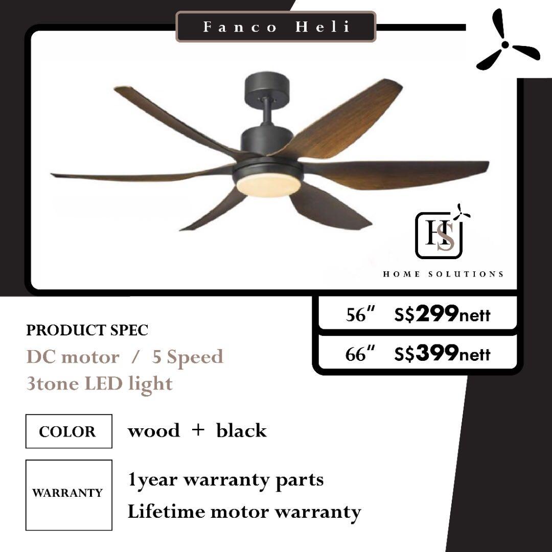 Fanco Heli 56/66 inch DC Ceiling Fan, Furniture & Home Living, Lighting ...
