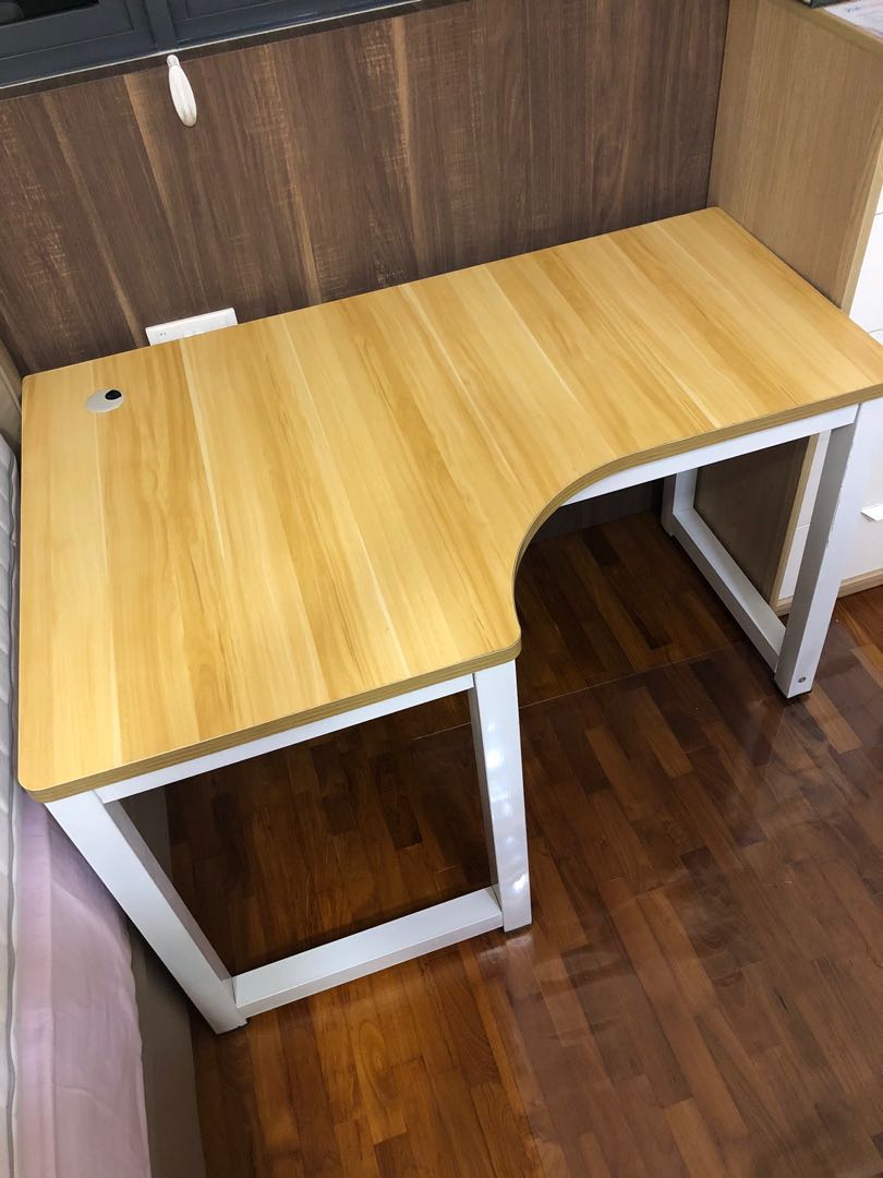 L shape computer table study table work from home table, Furniture ...
