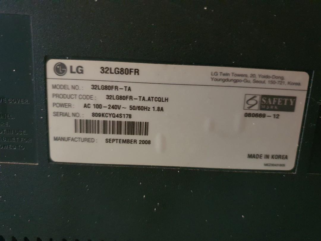 LG TV 32" with Mark levinson sound series, TV & Home Appliances, TV ...