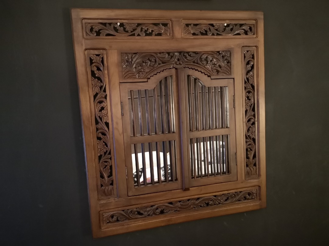 Peranakan Window with Mirror! Baba Nyonya, Furniture & Home Living ...