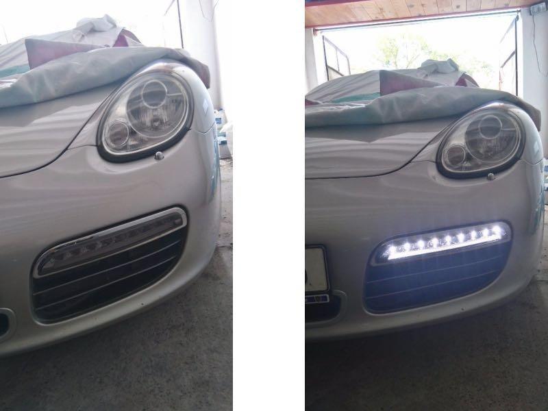 Porsche 987 boxster cayman daytime running front lights - DRLs LED ...