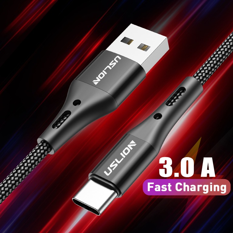 USLION 3A Fast Charging 1m Cable for USB Type-C, Mobile Phones ...